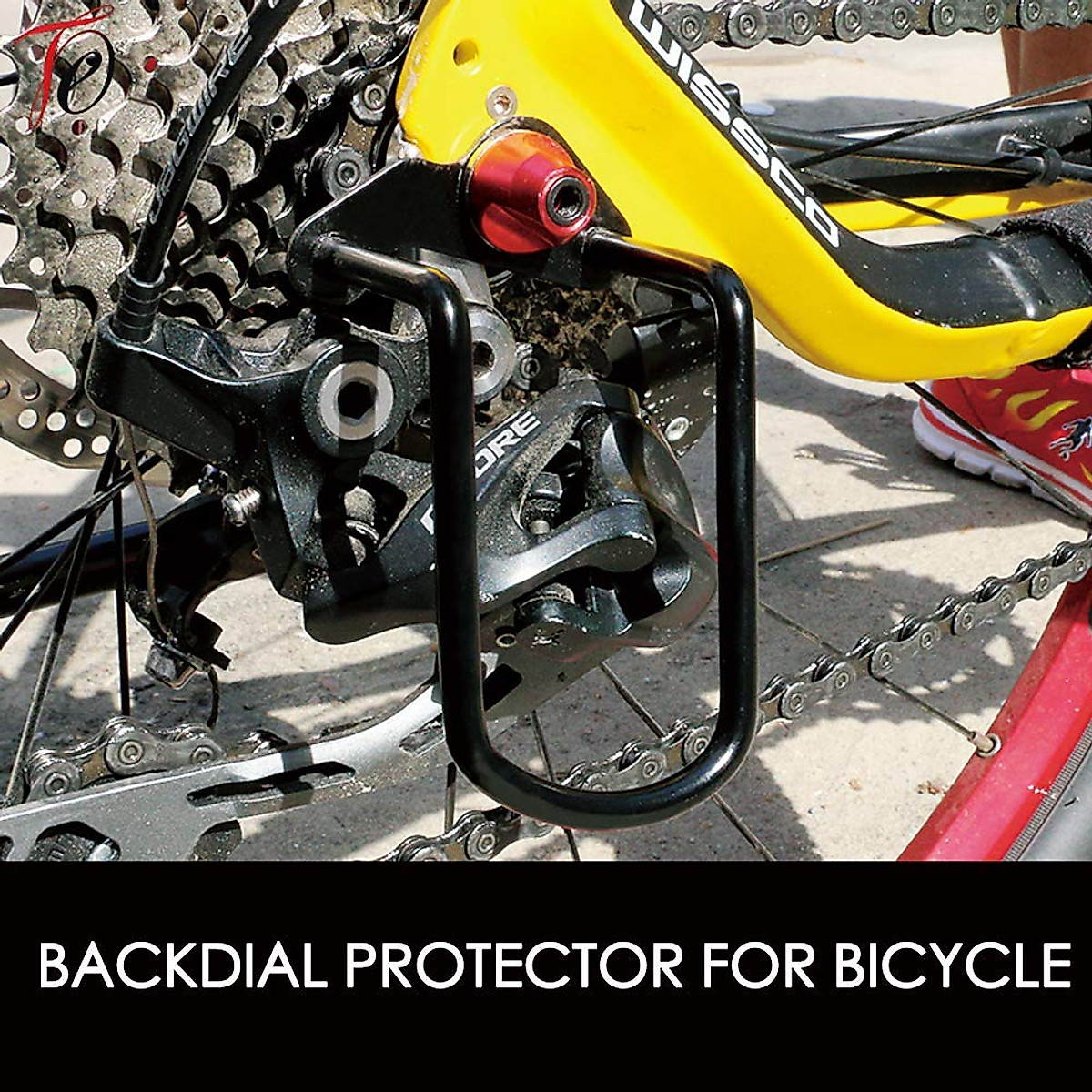 Cayanmydery Black Universal Bike Bicycle Rear Derailleur Guard Rack Protector, Rear Gear Shifter Chain Guard
