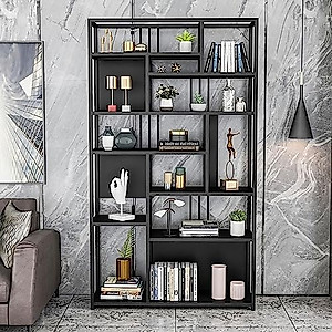 DESONIX Bookshelf Independent Bookshelf Nordic Wrought Iron Bookshelf Shelf Living Room Floor-to-Ceiling Bookcase Multi-Layer Creative Shelf Bookcase Floor Standing Bookcase