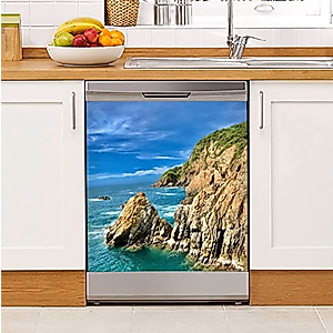 Dishwasher Magnet Cover La quebrada of Acapulco Magnetic Refrigerator Stickers Decorative Appliance Cover Fridge Panels Metal Door Garage 23"Wx26"H