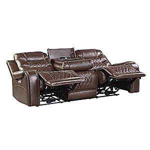 Lexicon Noura Power Double Reclining Sofa, Brown