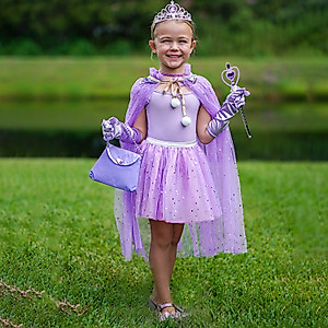 Aoiviss Princess Cape Set for Little Girl, 11PCS Princess Dress Up Clothes Cape Clock with Skirt for Girl 3-8 Birthday Gift