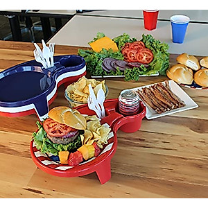 The Original Party Pal, All-In-One Food Tray, Ocean Blue