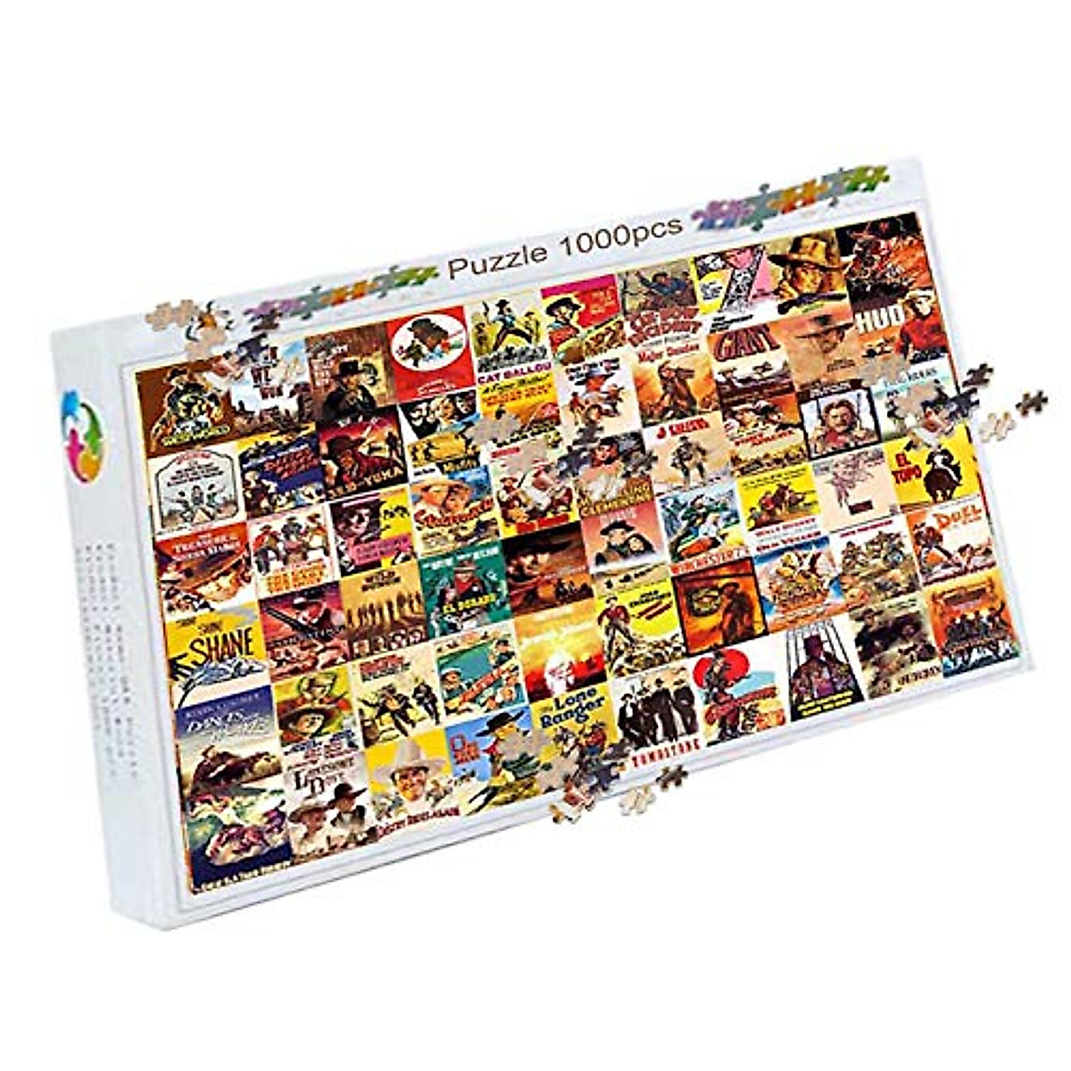 Logicpuz Vintage Western Movie Poster Jigsaw Puzzle 1000 Piece Old West Themed Puzzle for Adult