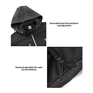 Little Donkey Andy Women’s Softshell Jacket, Ski Snowboarding Jacket with Removable Hood, Fleece Lined and Water Repellent Black M
