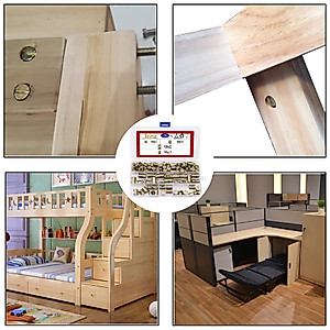 Rrina 70Pcs Metric M6 M8 Barrel Cross Dowel Slotted Nuts for Furniture Beds Chairs 4 Sizes