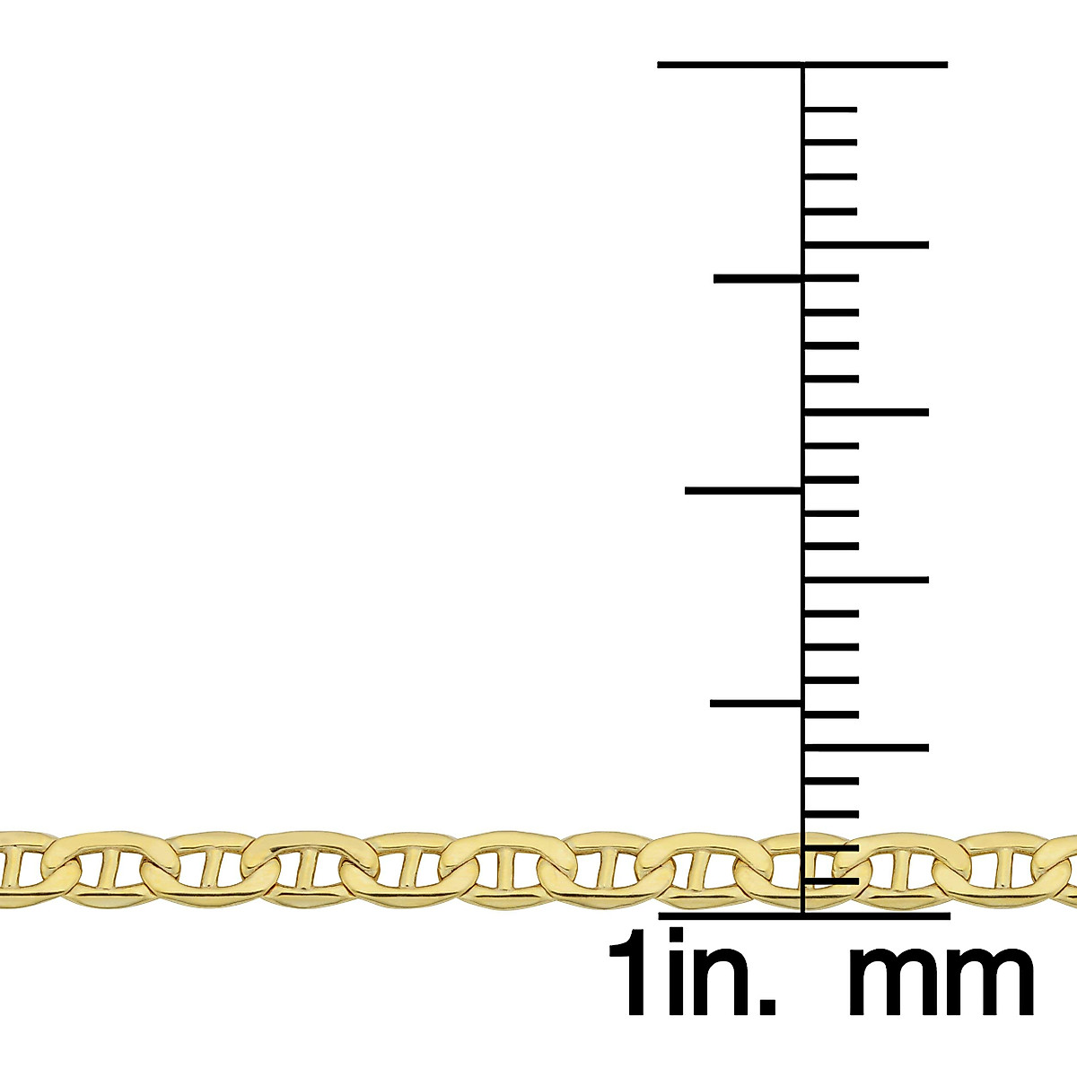 Kooljewelry 10k Yellow Gold Mariner Link Chain Necklace (2.3 mm, 18 inch)