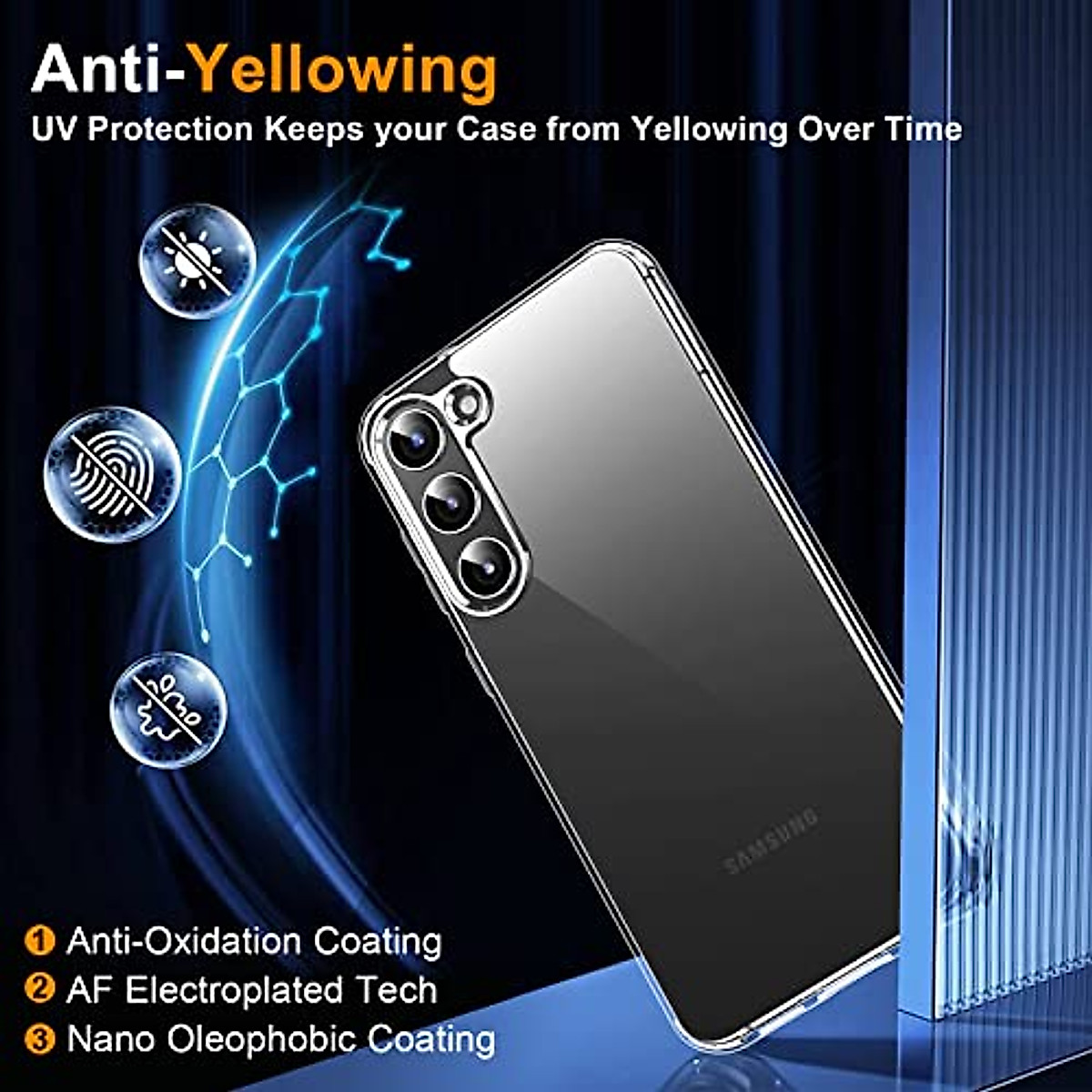 teloxy Crystal Clear Designed for Samsung Galaxy S23 Plus Case,[Anti-Yellowing][Military Drop Protection] Shockproof Protective Cover Slim Thin Phone Case for Galaxy S23 Plus 6.6''- Clear