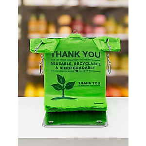 UMT Plastar 500 Count Recyclable Compostable 100% Biodegradable T-Shirt Bags, Eco-Friendly Grocery Shopping Bags, 11.5" x 6.25" x 21", 16 Mic