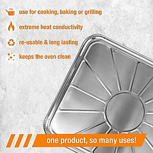 Plasticpro Disposable Foil oven liner Reusable Oven Drip Pan - Tray for Cooking and Baking Pack of 10