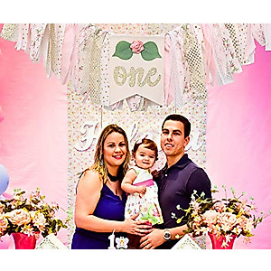 High Chair Banner for 1st Birthday - First Birthday Decorations for Photo Booth Props, Birthday Souvenir and Gifts for Kids,One Birthday Decorations for Baby (Baby Girl)