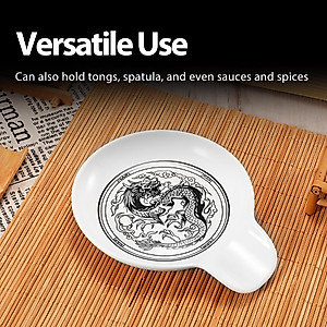 Hagary Dragon Spoon Rest Ceramic Spoon Rest For Stove Top Kitchen Counter Spoon Holder Cutlery Rests 16cm