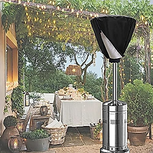 JK-GMTE Oxford Waterproof Patio Heater Cover Outdoor Round Heater Covers Head Vinyl Covers Weather Resistant Heavy Duty Heater Cover with Zipper Fabric （Top Cover Only,36"x36"x26", Black)