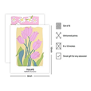 Flower Market Hanging Posters, Matisse Wall Art Paintings for Living Room Bedroom Decor, Nature Daisy Flower Prints 8x10inch Unframed