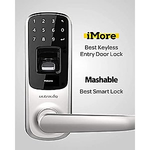 ULTRALOQ UL3 BT 2nd Gen Smart Lock (Satin Nickel), 5-in-1 Keyless Entry Door Lock with Bluetooth, Biometric Fingerprint and Touch Digital Keypad, Smart Door Lock Latch Edition