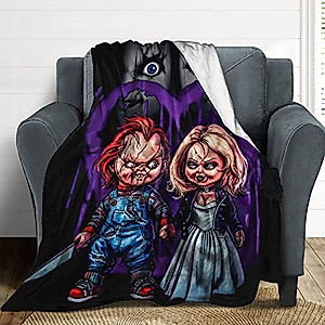 Chucky Flannel Blanket Air Conditioner Blanket Horror Movie Lightweight Soft Throw Blanket for Couch Bed Sofa 50"x60"