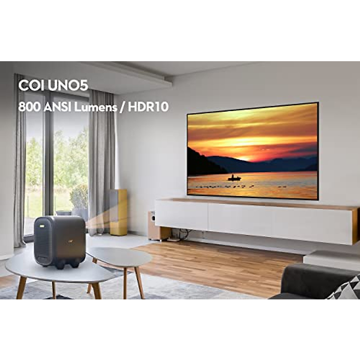 Netflix Projector, COI UNO5 Projector with 800 ANSI Lumens, 1080P Projector Support 4K, Smart Projector with Linux System, Projector with WiFi and Bluetooth,Dolby, HDR10, Auto Focus/Keystone