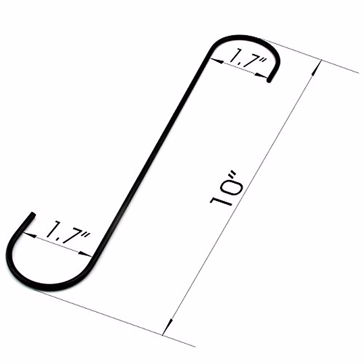 RuiLing 4 - Pack Extra Large 10"Black Antistatic Coating Steel Hanging Hooks S Shaped Heavy-Duty S Type Hooks,Best for Kitchenware, Pots, Utensils, Plants, Wardrobe, Gardening Tools, Clothes.