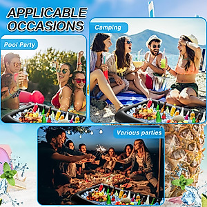 Leitee Inflatable Serving Bar with Drain Plug 52 x 24 x 5'' Inflatable Ice Serving Buffet Bar Inflatable Cooler for Party Food Cooler for Party Buffet Inflatable Drink Cooler(Black,Basic Style)