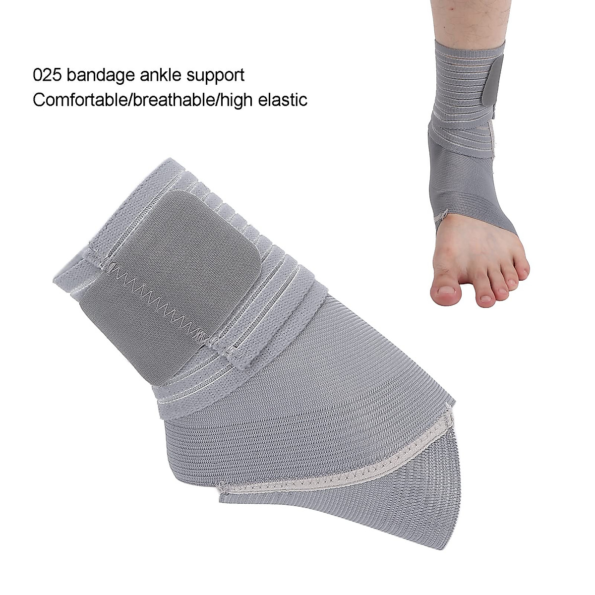 Agatige Ankle Brace for Men & Women, Ankle Stabilizer, Foot Guard Bandage Ankle Protection Brace Support for Running, Basketball, Volleyball, Achilles, Tendon, Sprain, Injury Recovery (Grey)