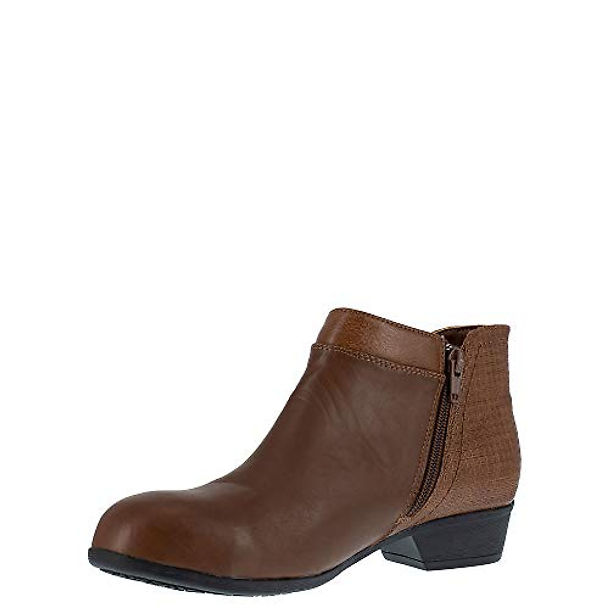 Rockport Work Women's Carly Work Safety Toe Bootie, Brown, 7
