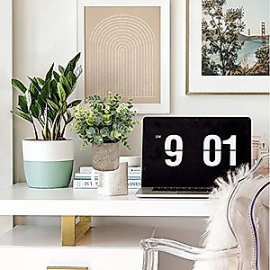 Flojery Mini Potted Plants Artificial Eucalyptus Boxwood Rosemary Faux Herbs Small House Plants 8.3"-9" Tall for Indoor Greenery Tabletop Décor Centerpiece (Sprayed Eucalyptus)