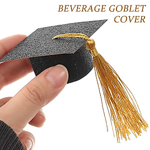 10pcs Mini Graduation Cap Graduation Hat Wine Bottle Covers Cupcake Toppers Graduation Hats Decoration for Graduation