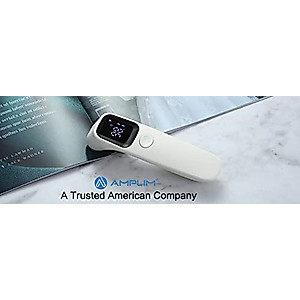 Amplim Non Contact/No Touch Forehead Thermometer for Adults, Kids, and Babies, Accurate Medical Grade Touchless Temporal Thermometer FSA HSA Approved, White