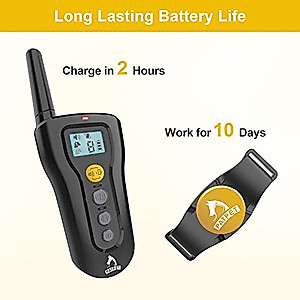 PATPET Vibrating Dog Collar No Shock - Dog Training Collar with Remote Up to 1000ft Range, Rechargeable Waterproof Vibration Collar for Dogs with 3 Training Modes, No Prongs and No Shock