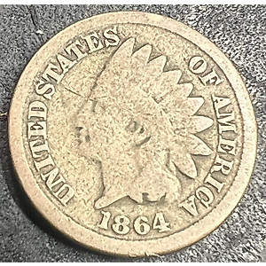 1864 P Indian Head Penny Cent Seller Good