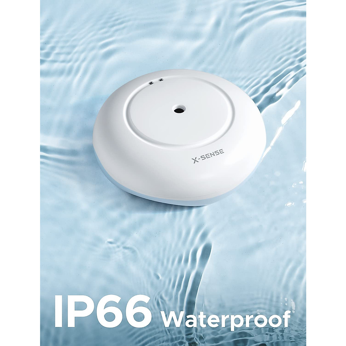 X-Sense Water Leak Detector, Water Sensor Alarm, Mini Water Detector Alarm with 110 dB Audio Alarm, Battery-Powered, Water Alarms for Basements, Sinks, Tanks, Pools, Model WS01