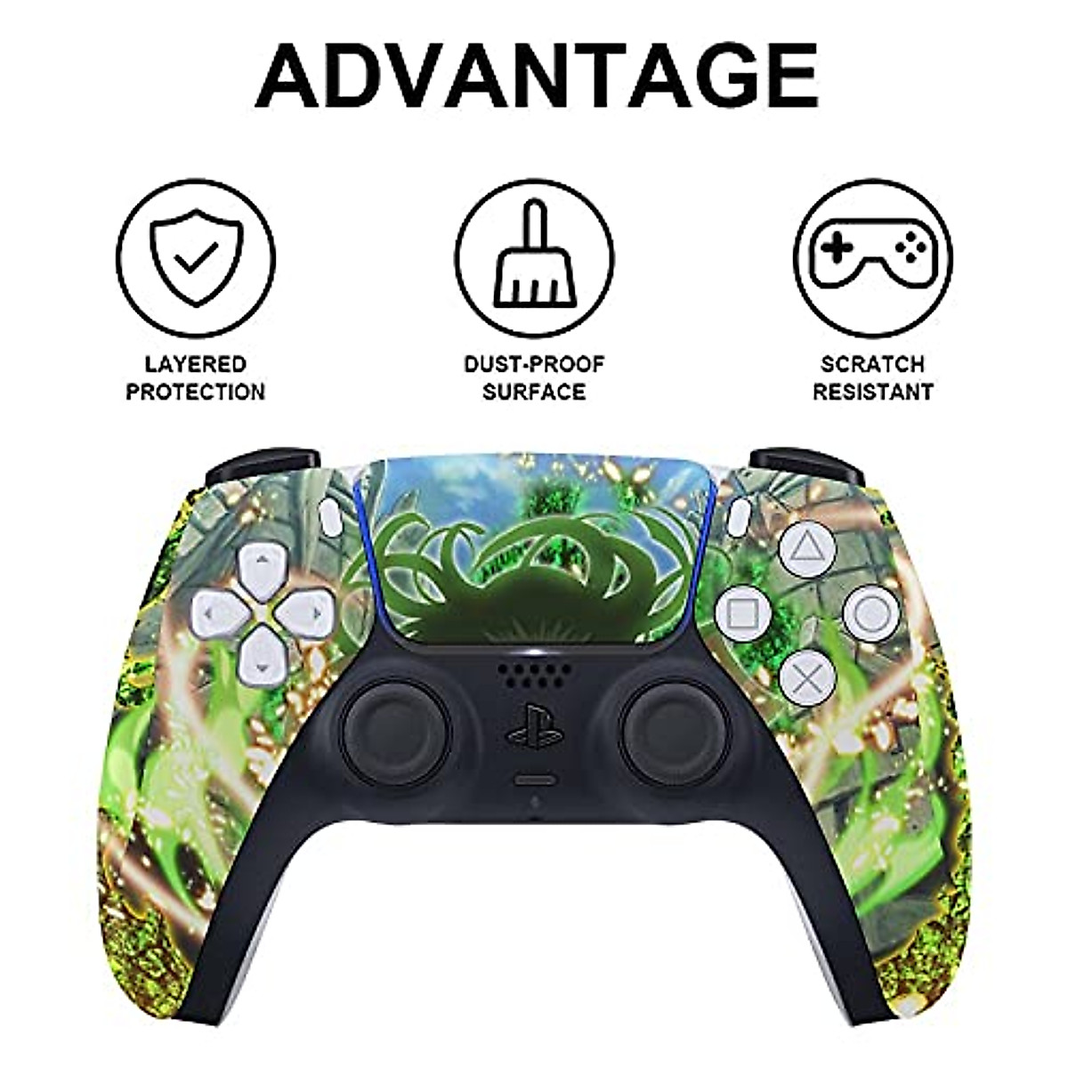 PlayStation 5 Digital edition version sticker protective cover, The Green Halo of Naruto Senjuku ps5 controller protective shell (compatible with ps5 Digital edition)
