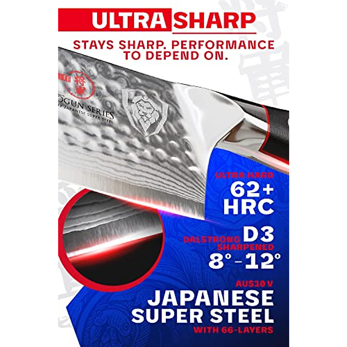 DALSTRONG Chef Knife - 8 inch Blade - Shogun Series ELITE - Damascus - Japanese AUS-10V Super Steel - G10 Black Handle - Razor Sharp Kitchen Knife - Professional Full Tang Knives Chef's Knife - Sheath