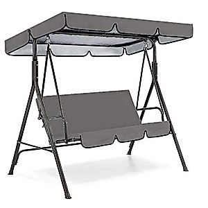 Swing Canopy Cover Rainproof Oxfords Cloth Garden Patio Outdoor Rainproof Swing Canopy for Patio Swing Garden Outdoor Yard Park Porch Seat Furniture (76.77"*49.21"*5.90", Gray)