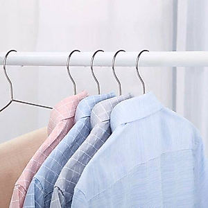 OIKA Clothes Hangers 40 Pack Pants Hangers Stainless Steel Strong Metal Hangers 16.5 Inch for Heavy Duty Coat Hanger