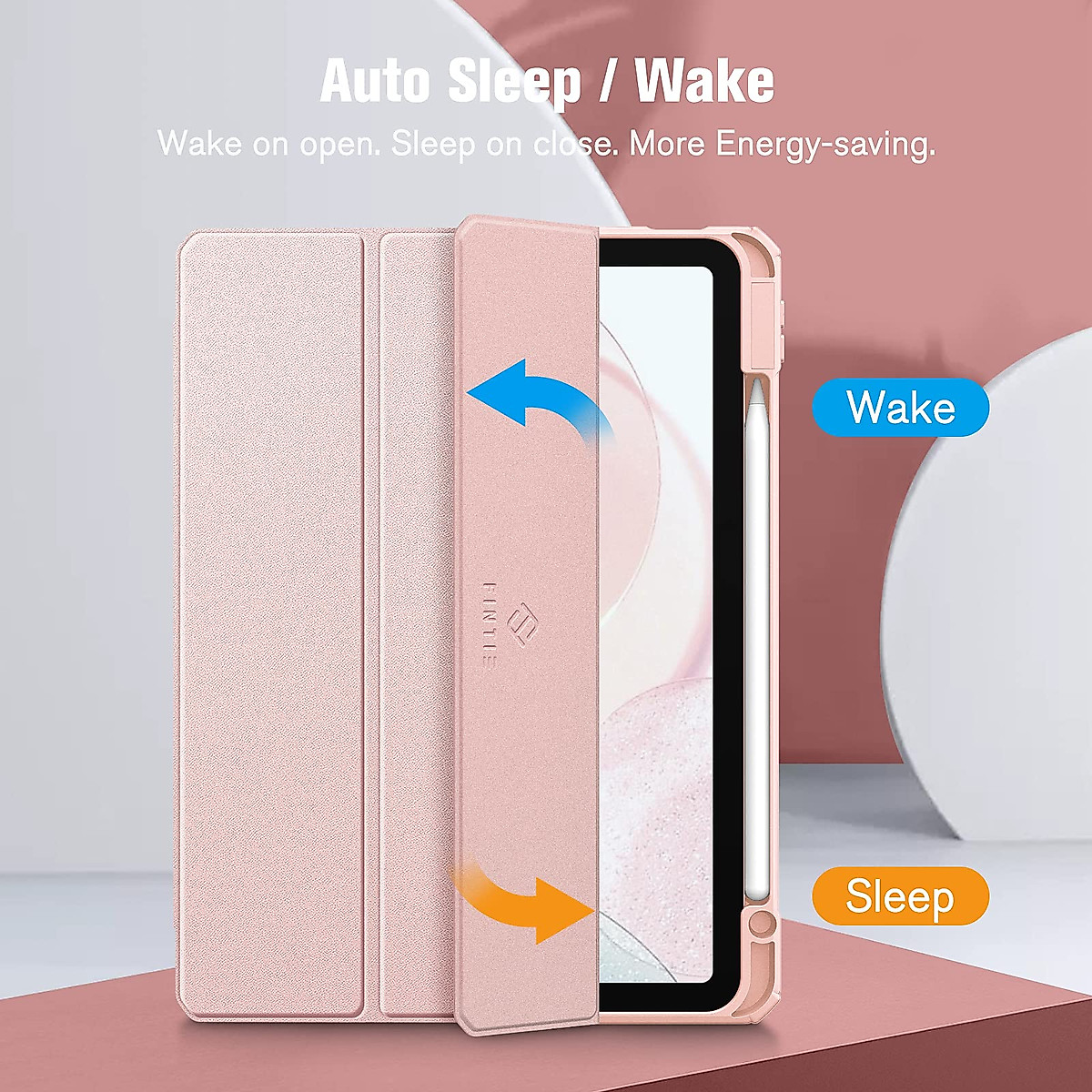 Fintie Hybrid Slim Case for iPad Air 11-inch M3 (2025) / M2 (2024), iPad Air 5th (2022) / 4th Generation (2020) 10.9 Inch - Shockproof Cover with Clear Back Shell & Pencil Holder, Rose Gold