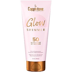 Coppertone Glow with Shimmer Sunscreen Lotion, Broad Spectrum SPF 50 Sunscreen, 5 Fl Oz