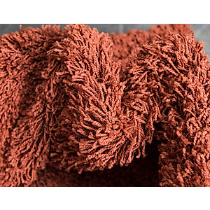 Unique Loom Solid Shag Collection Area Rug (8' x 10' Rectangle, Terracotta)