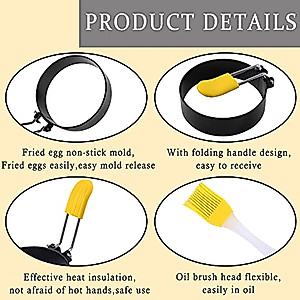 Bulckrew Egg Rings Mold Set, 2PCS Stainless Steel Egg Cooking Rings Cooking Tools, Pancake Mold for frying Eggs and Omelet