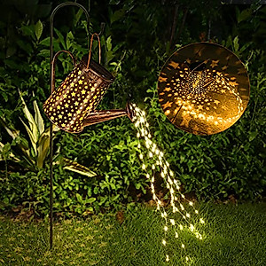 Solar Lights Outdoor Garden Decor,LUKATU Solar Watering Can with 90 LED Lights Waterproof Large Metal Hanging Lantern Outside Garden Decorations for Yard Porch Patio Pathway Gardening Gift