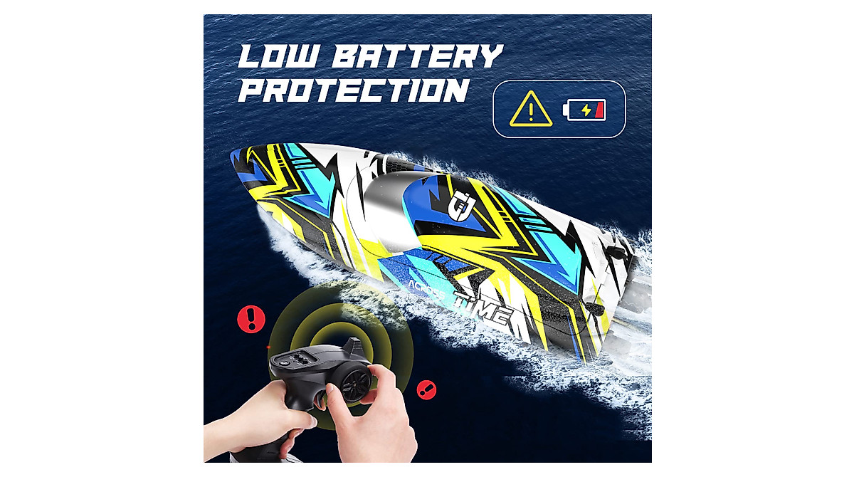 DEERC Brushless RC Boat - Fast 30+ MPH Racing with LED Lights