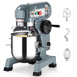 Towallmark Commercial Food Mixer, Commercial Mixer 15QT 600W with Stainless Steel Bowl, 130/233/415RPM 3 Speed Heavy Duty Stand Food Mixer Commercial for Bakery Pizzeria Restaurant