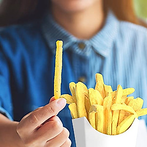 MT Products Extra Small 4 oz Kid-Sized White SBS Scoop Paperboard French Fries Containers - French Fry Holders Cups with Grease-Resistant Barrier (Pack of 50) - Made in the USA