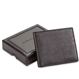 SwissGear Travel Wallet, Pebbled Black, Slim Bi-Fold