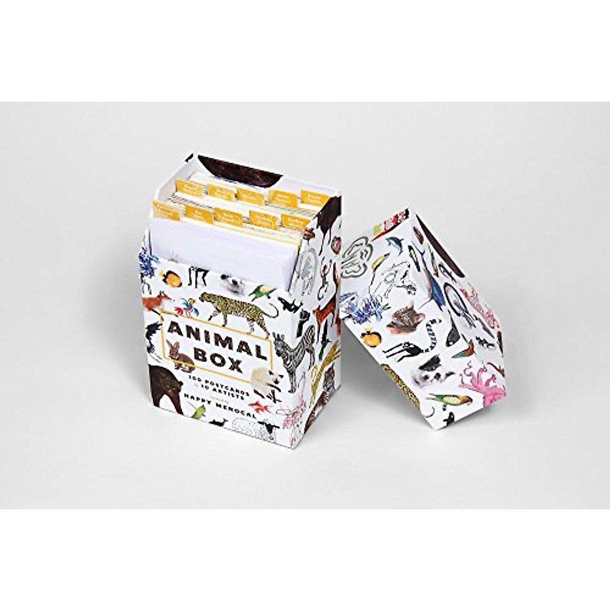 Animal Box: 100 Postcards by 10 Artists (100 postcards of cats, dogs, hens, foxes, lions, tigers and other creatures, 100 designs in a keepsake box)
