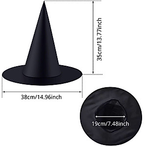 QUAAM 8 Pack Halloween Black Witch Hats,Halloween Christmas Party Cosplay Decoration Witch Hats Costume Accessories