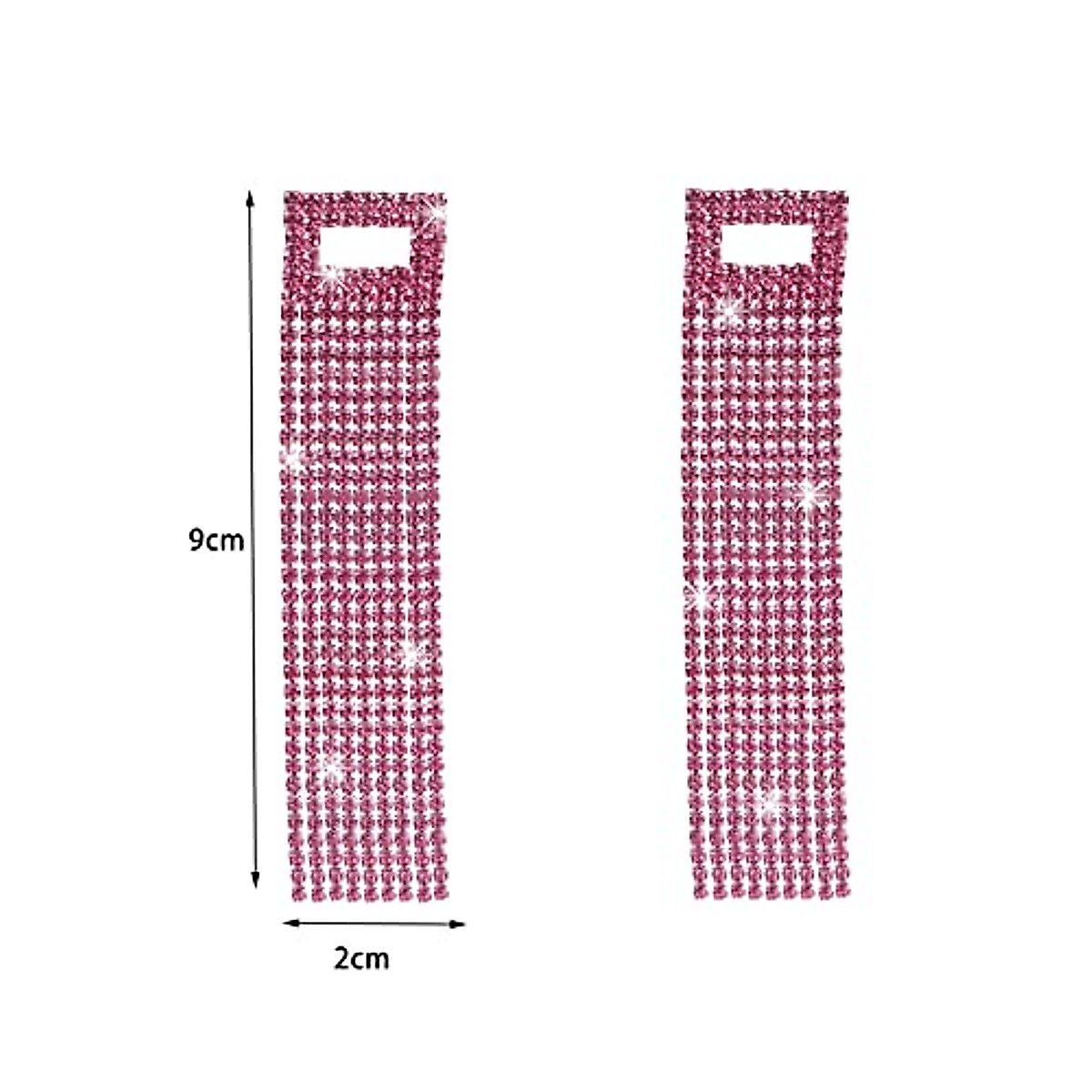 Supra Diamanto Long Tassel Dangle Drop Earrings for Women Girls, Fashion Punk Earrings Iron Alloy Hypoallergenic Earrings for Birthday Party Christmas Jewelry Gift (KE011RO)