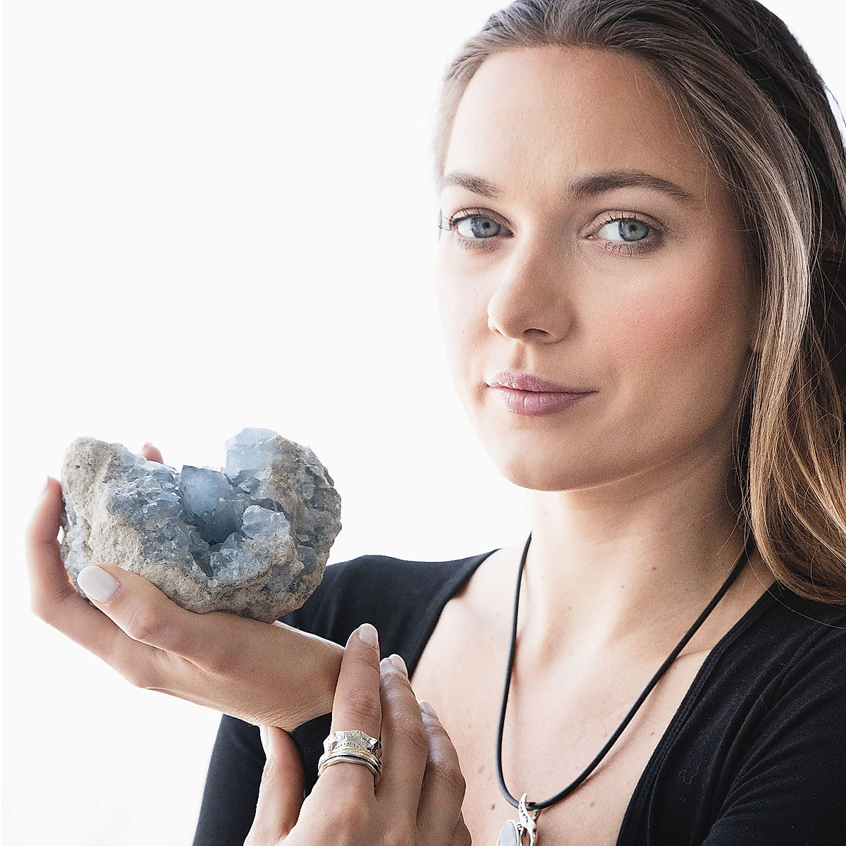 ENERGY STONE Sun Worship Far East Styling Sterling Silver Meditation Spinner Ring for Women with Brass and Silver Spinners (Style US14) (8)