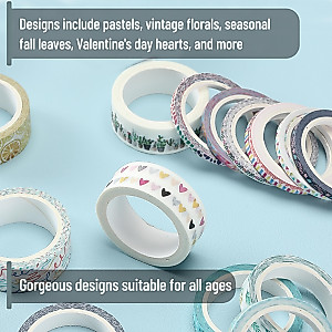 Mr. Pen- Washi Tape Set, 21 Rolls, Floral Washi Tape, Washi Tape, Bullet Journal Supplies, Decorative Tape, Cute Washi Tape, Washi Tape for Bible Journaling, Cute Tape, Bible Journaling Supplies