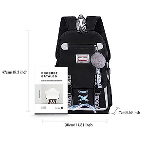 HANXIUCAO Kids Backpack Large Capacity Girls Backpack Teen Rucksack Female College Student Locked Schoolbag Anti-Theft Backpack with USB Charging Port (yellow)