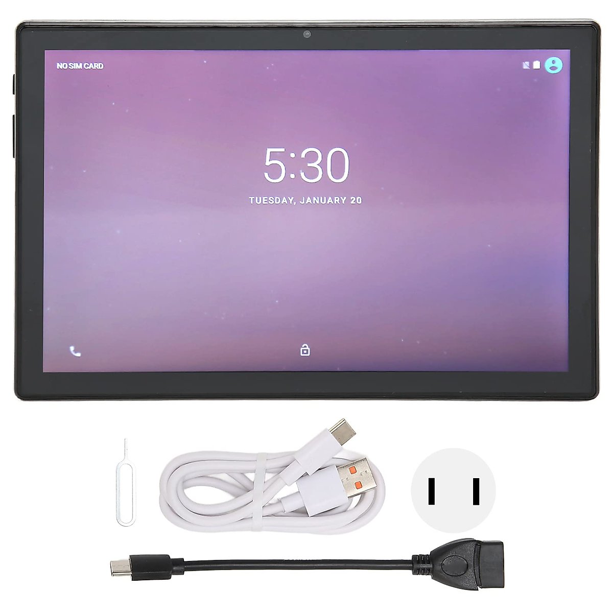 soobu 10 Inch Tablet, 5MP Front 13MP Rear IPS Screen HD Tablet Octa Core Processor 100-240V 6GB 256G Gray for Reading for Android 11 (US Plug)